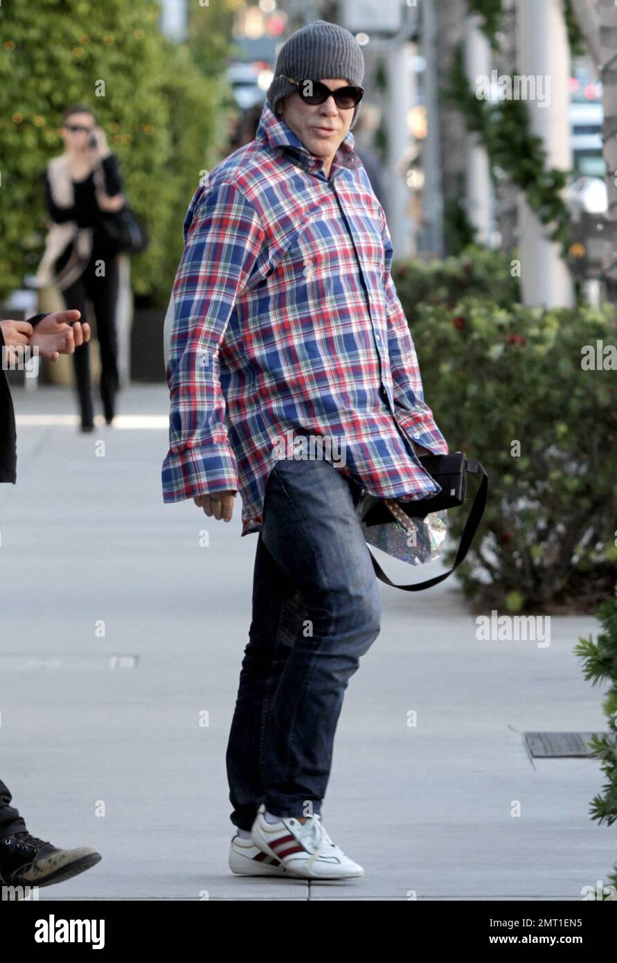 Actor Mickey Rourke was seen out and about in Beverly Hills just a few ...