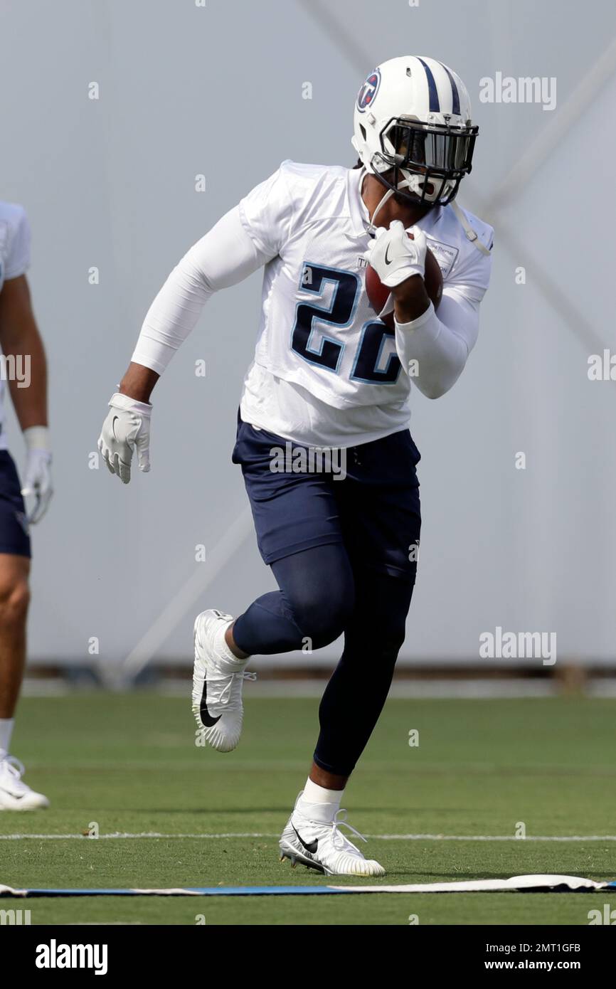 Tennessee Titans running back Derrick Henry runs a drill during NFL ...