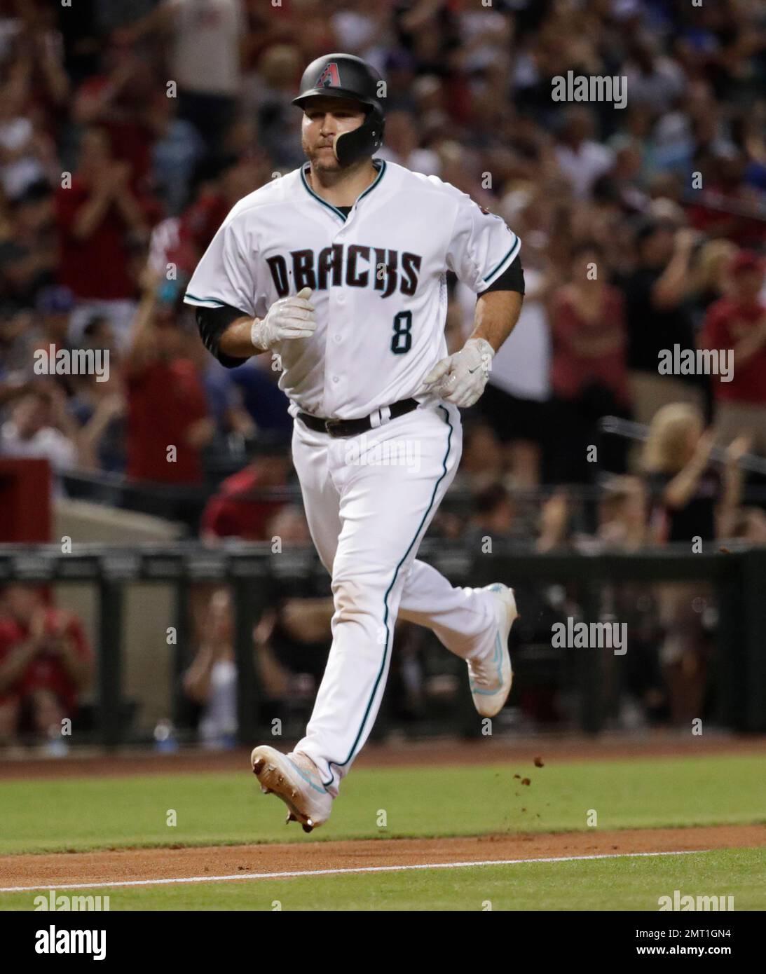 Arizona Diamondbacks catcher Chris Iannetta (8) rounds the bases after ...