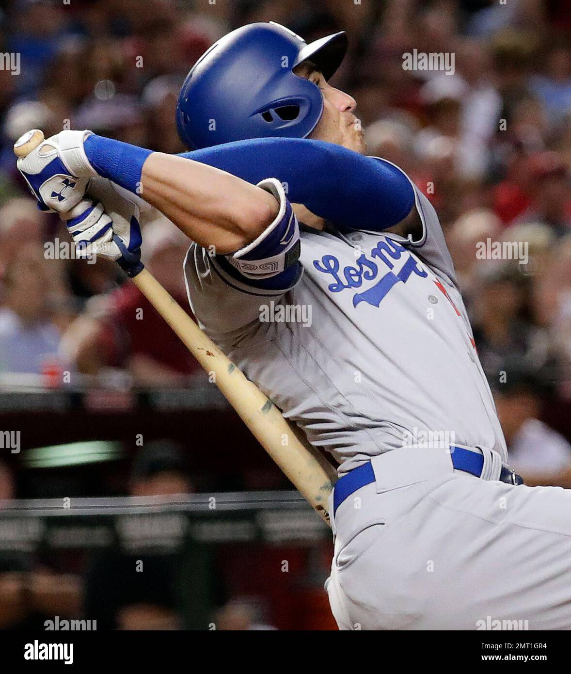 Los Angeles Dodgers Cody Bellinger hits against the Arizona ...