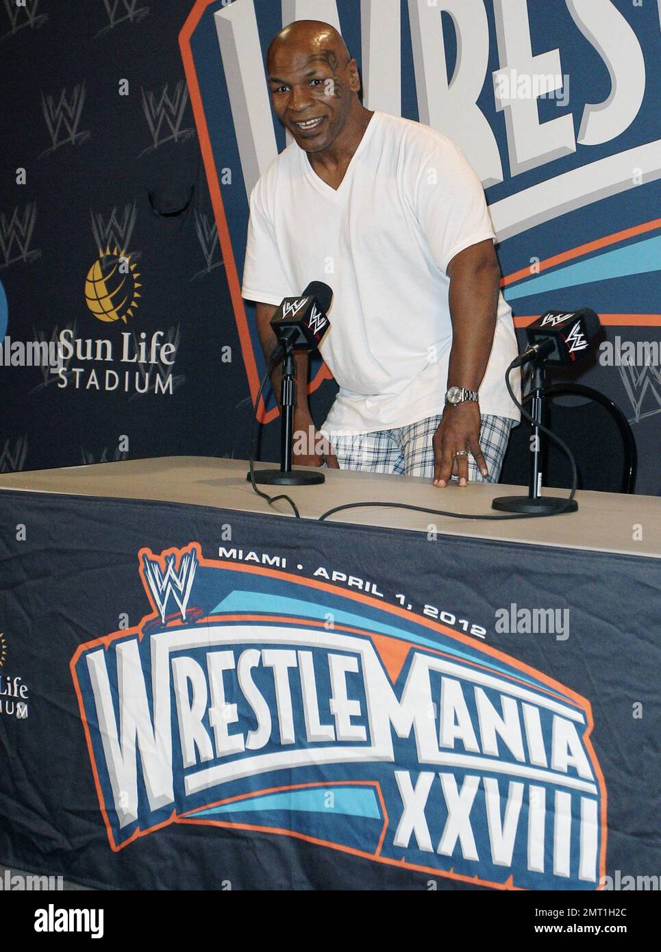 Pro Boxer and "Hangover' star Mike Tyson at the WWE WrestleMania 28 ...