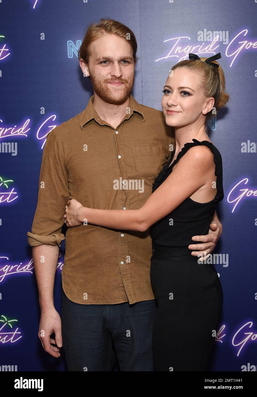 Actors Wyatt Russell, left, and Meredith Hagner attend the premiere of ...