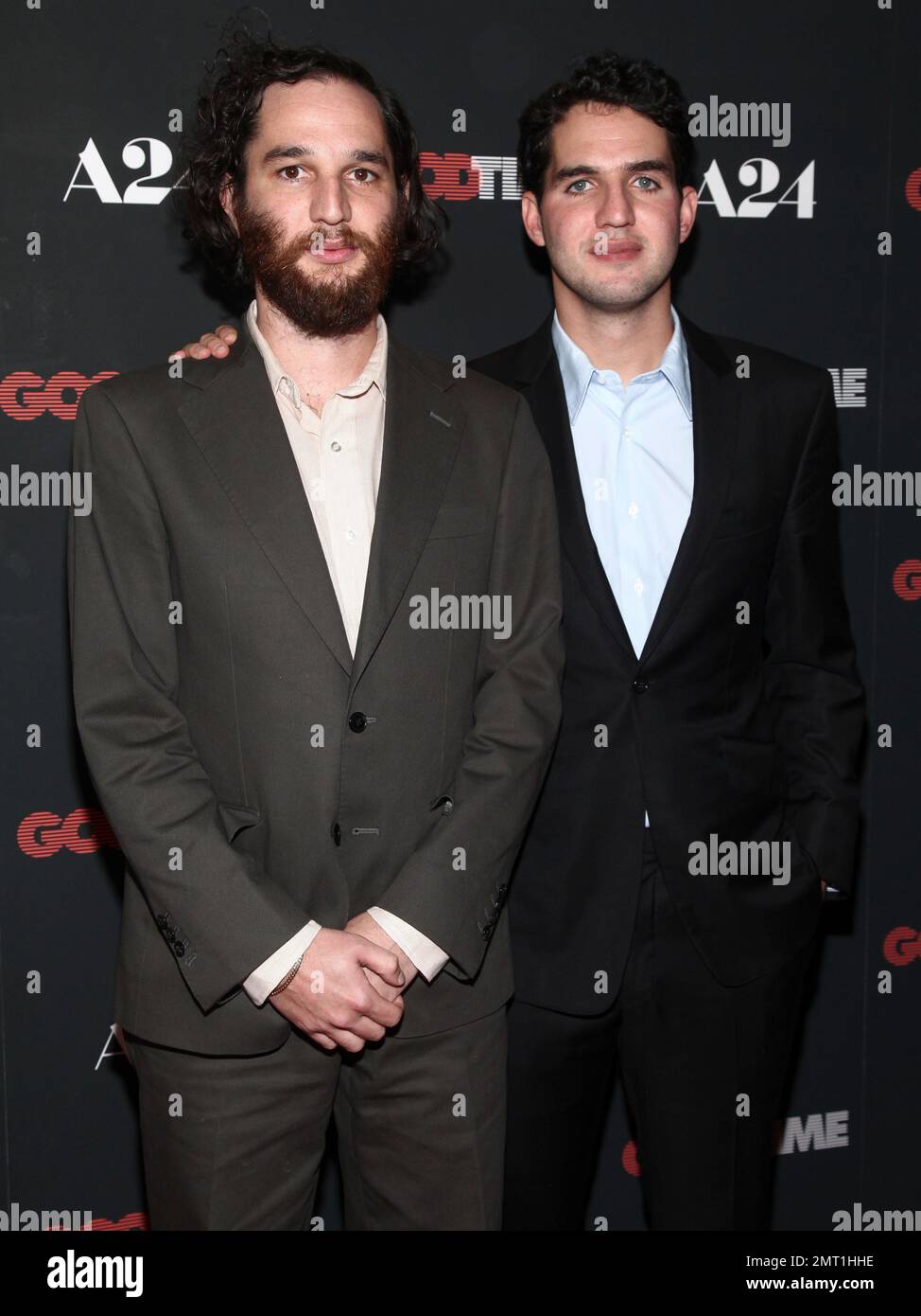 Josh Safdie, left, and Benny Safdie, right, attend the premiere of ...
