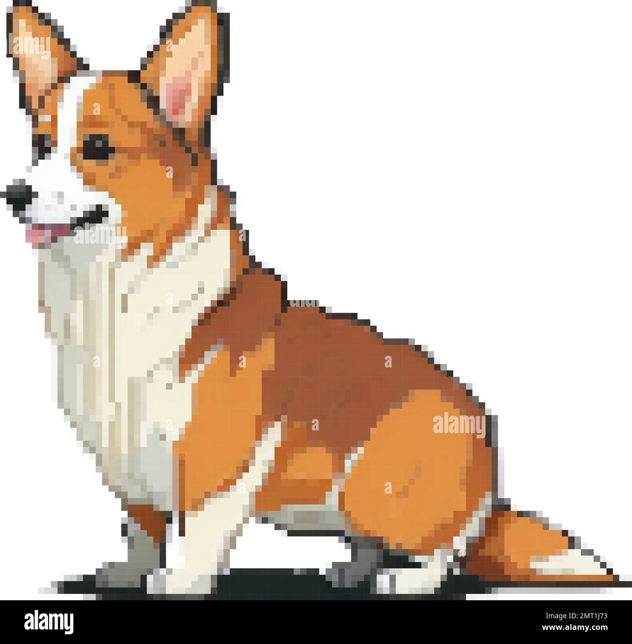dog corgi breeds pixel art vector illustration Stock Vector Image & Art ...