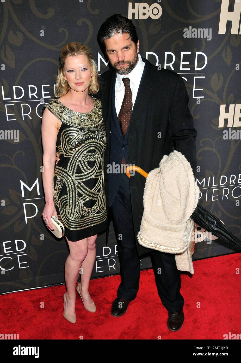 Gretchen Mol and Kip Williams at the premiere of "Mildred Pierce" at ...