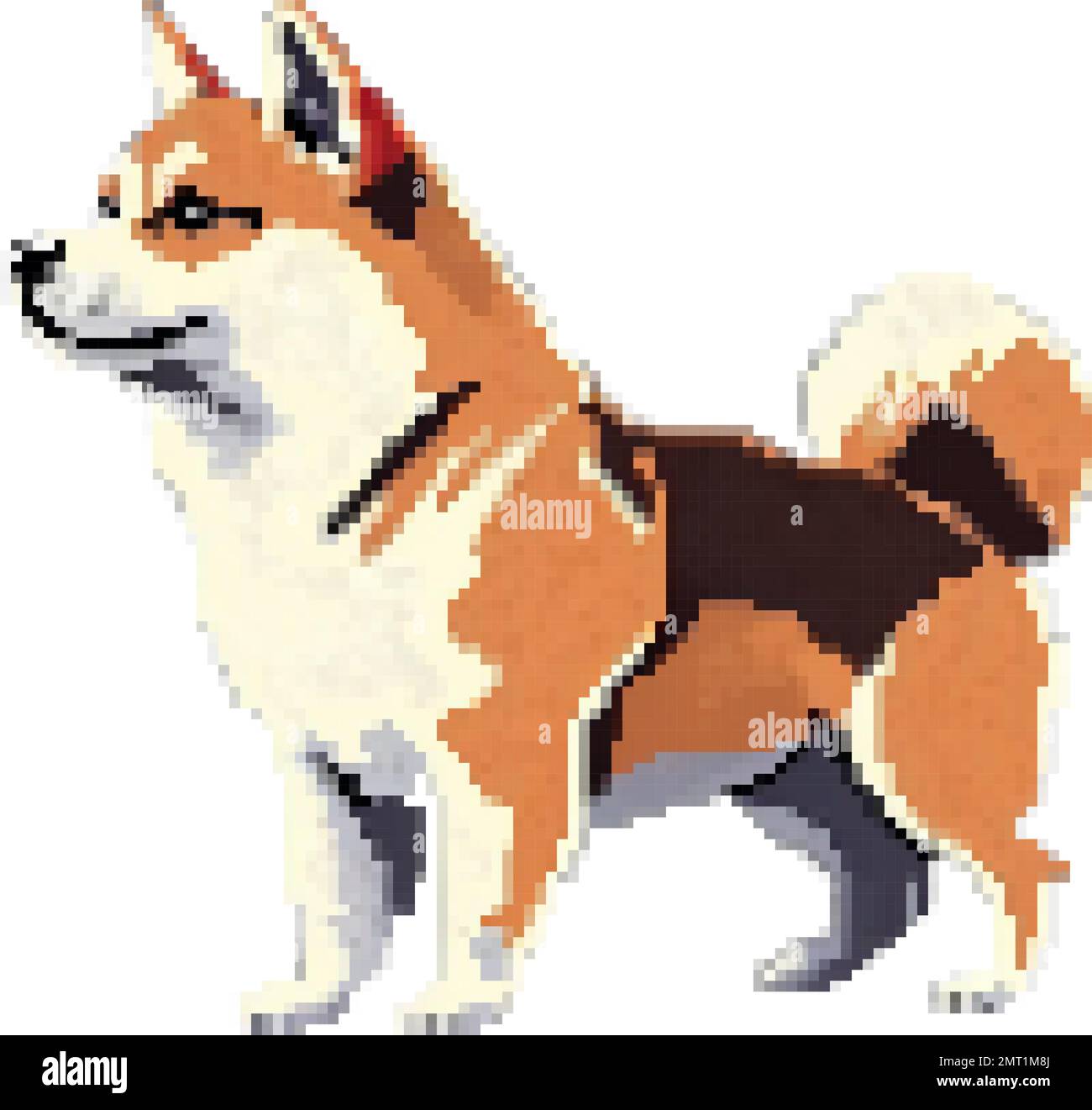 dog shiba inu breeds pixel art vector illustration Stock Vector Image ...