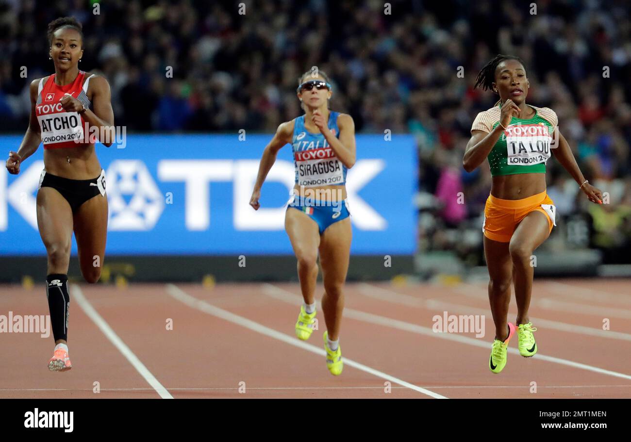 Ivory Coast's Marie-Josee Ta Lou, Italy's Irene Siragusa and ...