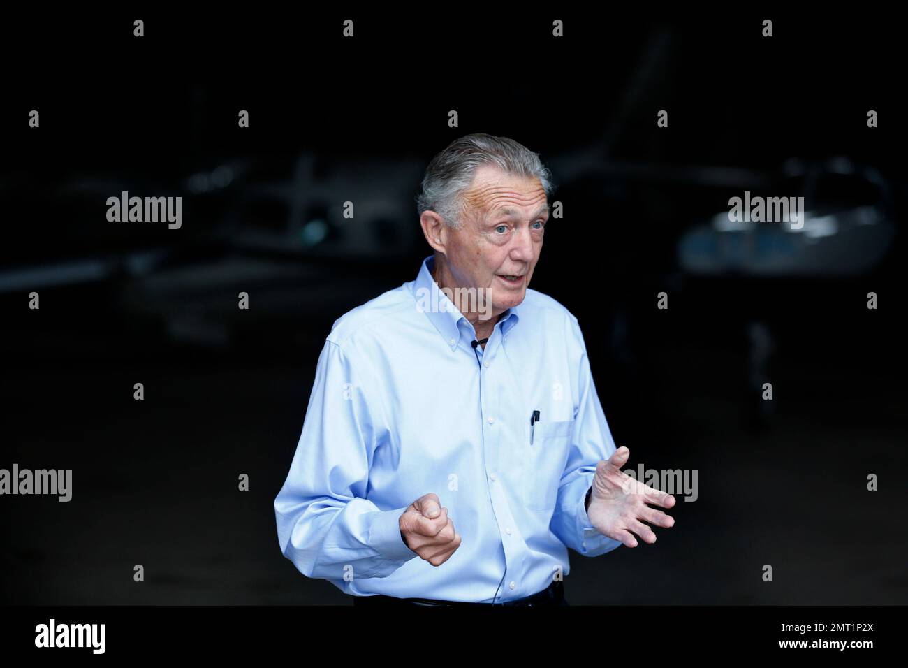 In this Monday, Aug. 7, 2017 photo, Thor Solberg talks with reporters ...