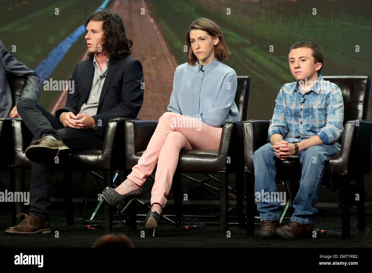 Charlie McDermott, left, Eden Sher and Atticus Shaffer participate in ...