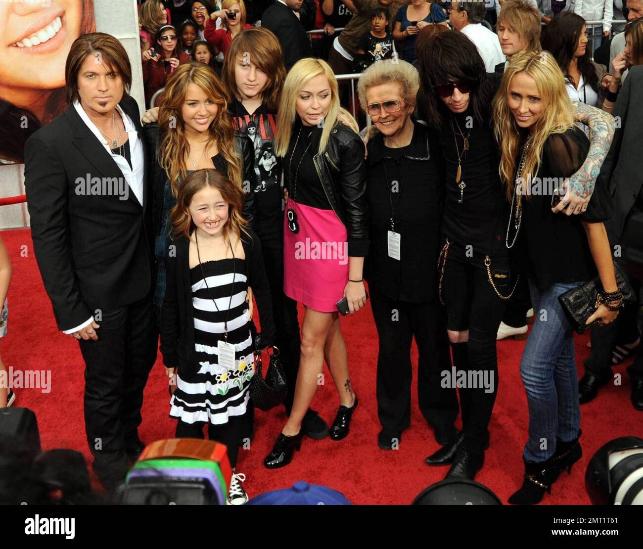 Miley Cyrus, accompanied by dad Billy Ray Cyrus, mom Leticia Cyrus ...