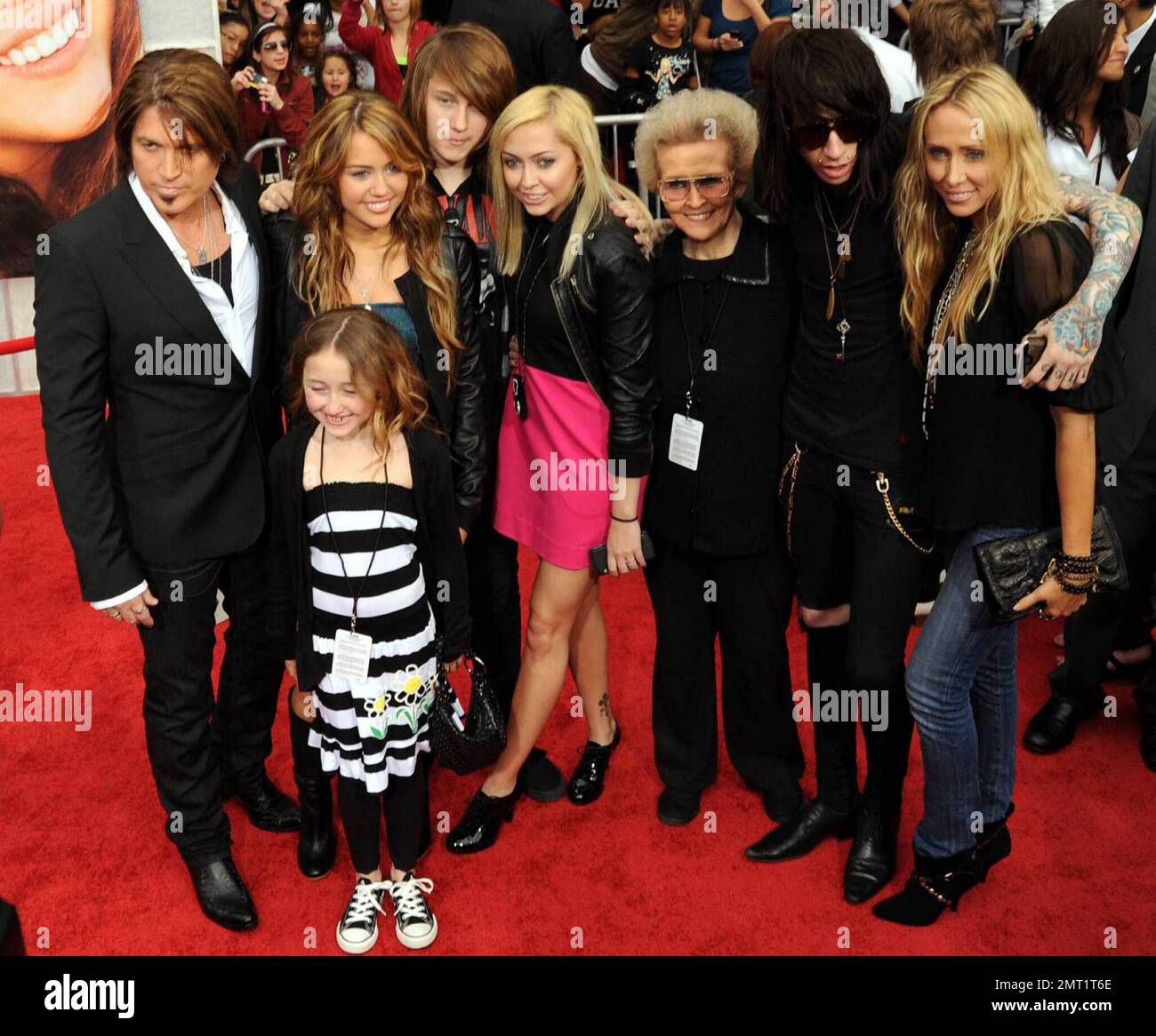Miley Cyrus, accompanied by dad Billy Ray Cyrus, mom Leticia Cyrus ...