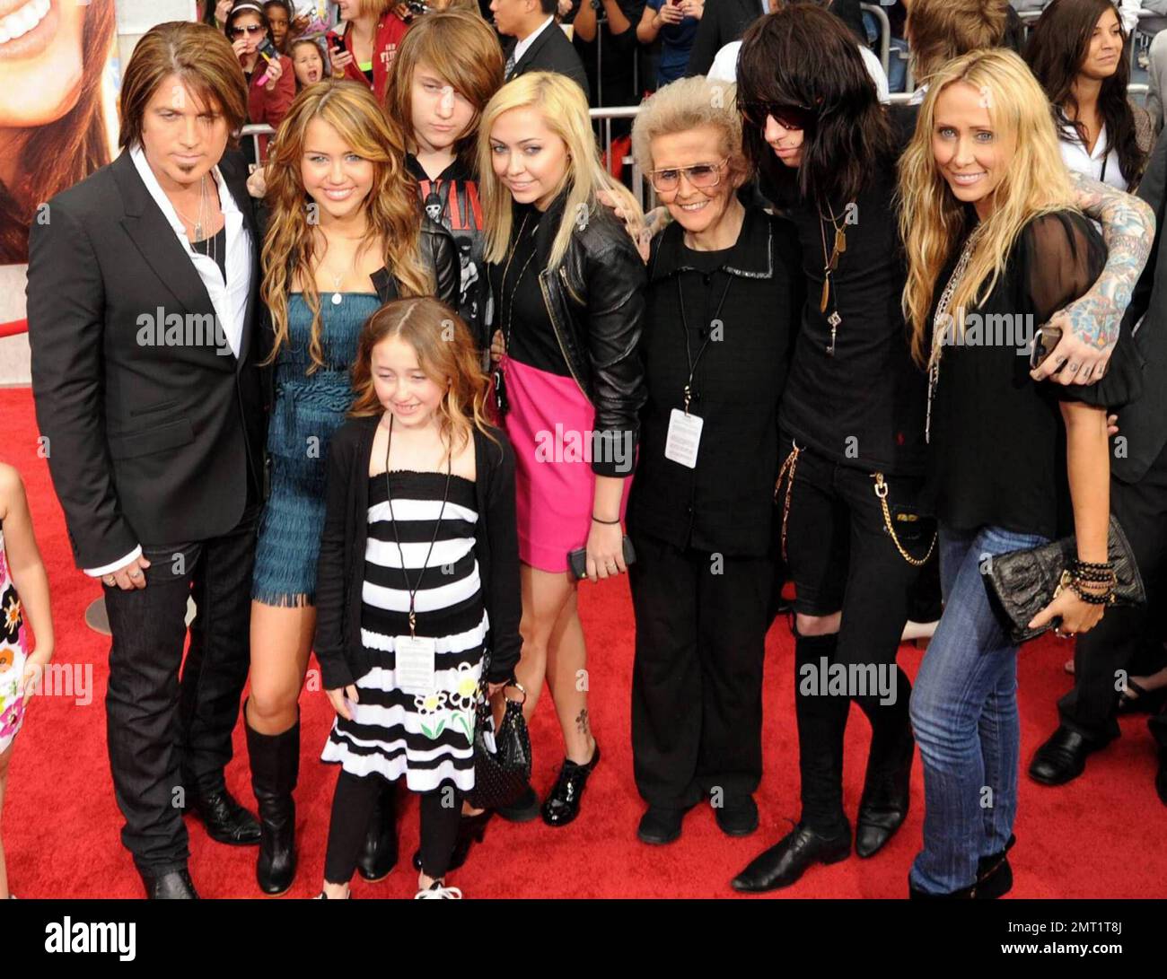 Miley Cyrus, accompanied by dad Billy Ray Cyrus, mom Leticia Cyrus ...