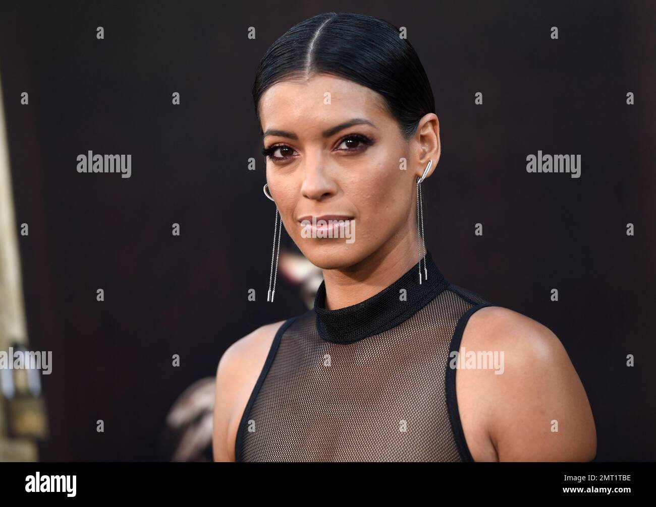 Stephanie Sigman arrives at the Los Angeles premiere of "Annabelle ...
