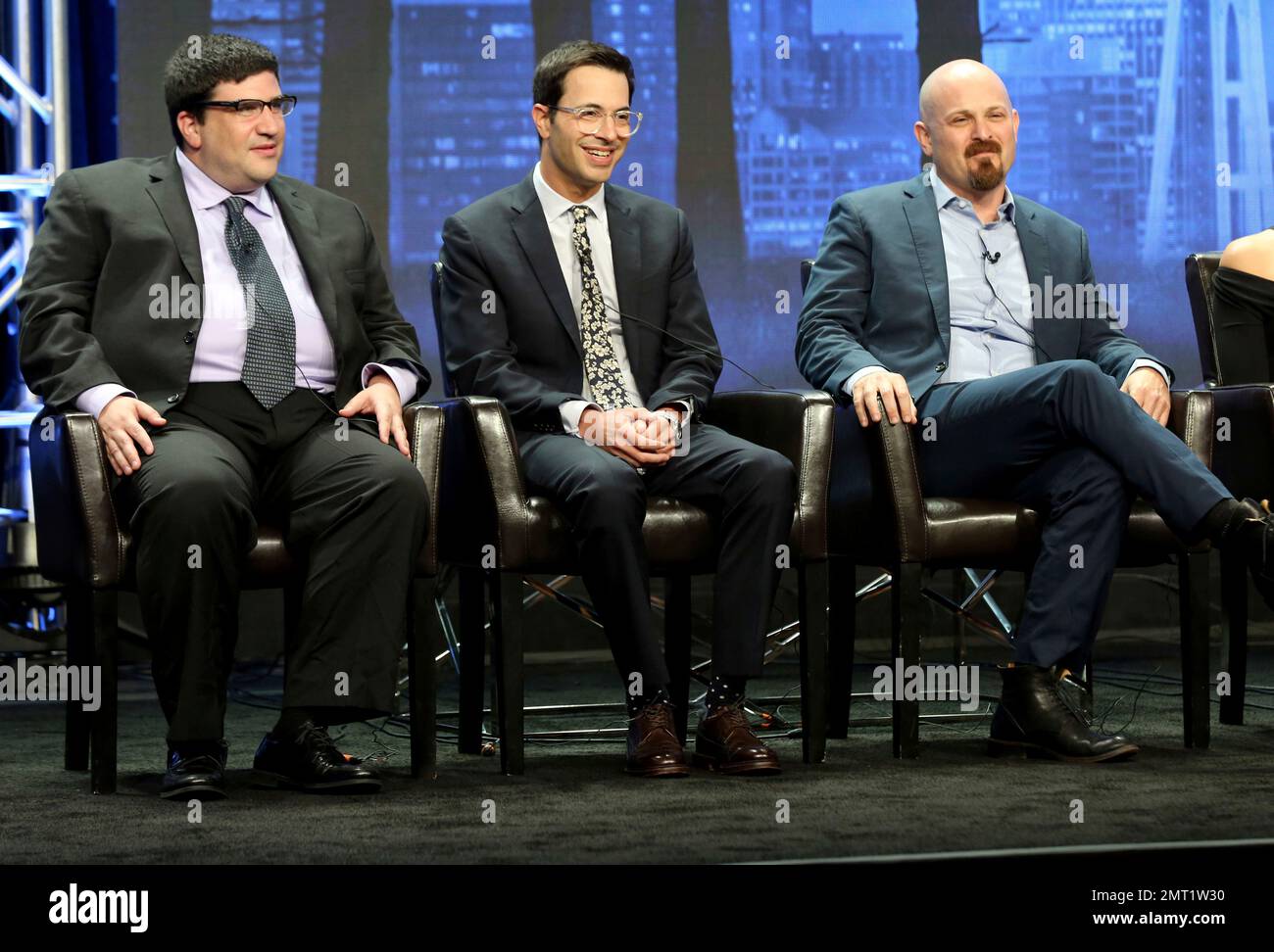 Adam Horowitz, from left, Edward Kitsis and David H. Goodmanparticipate ...