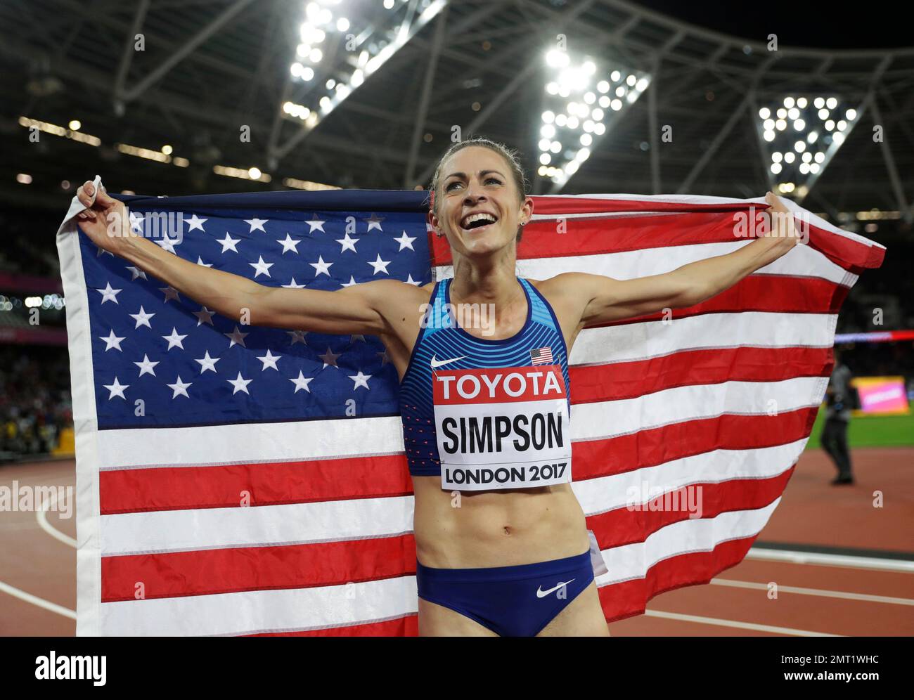 United States' Jennifer Simpson celebrates after winning the silver ...