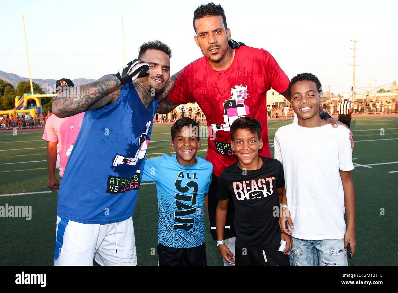 Chris Brown, from left to right, Matt Barnes, Carter Kelly Barnes and ...