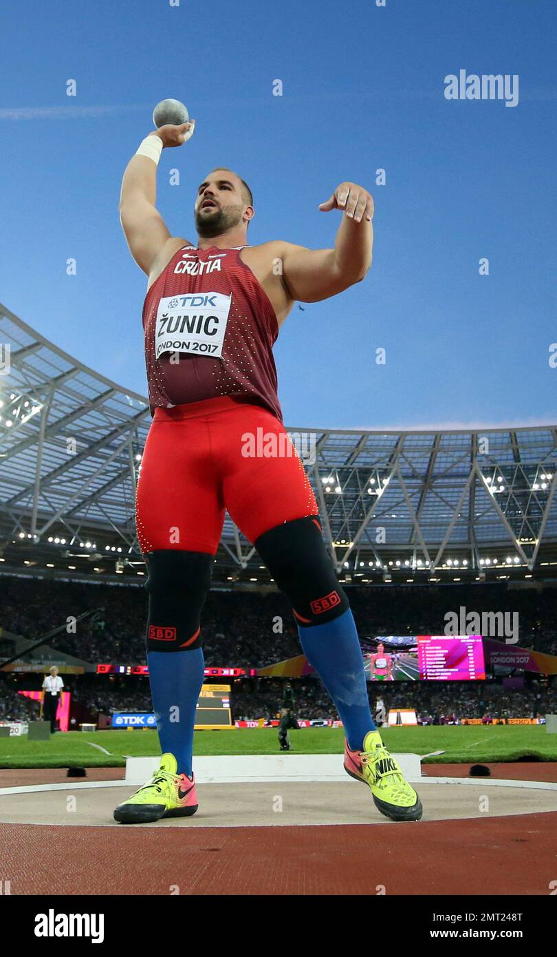Croatia's Stipe Zunic competes in men's shot put final during the World ...
