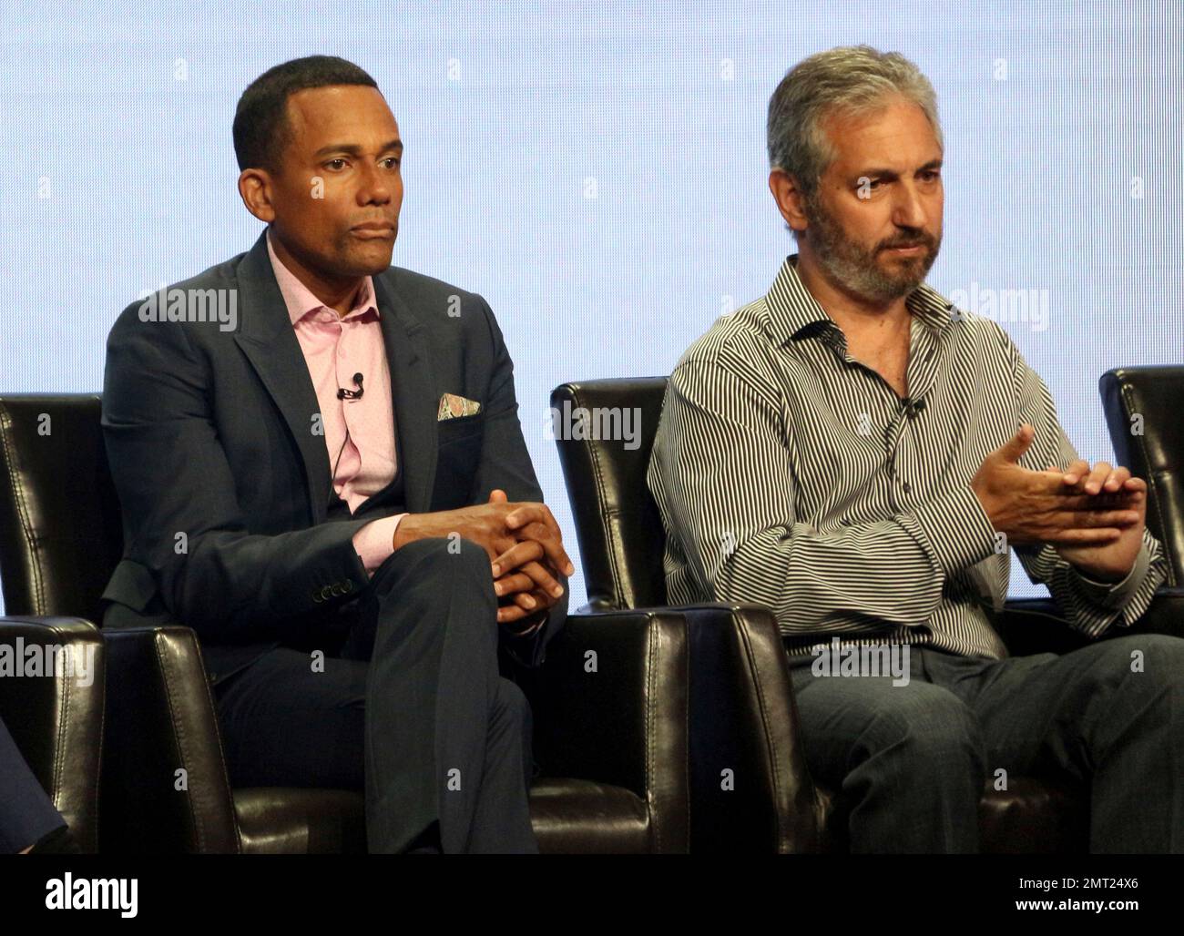 Hill Harper, left, and David Shore participate in the "The Good Doctor ...