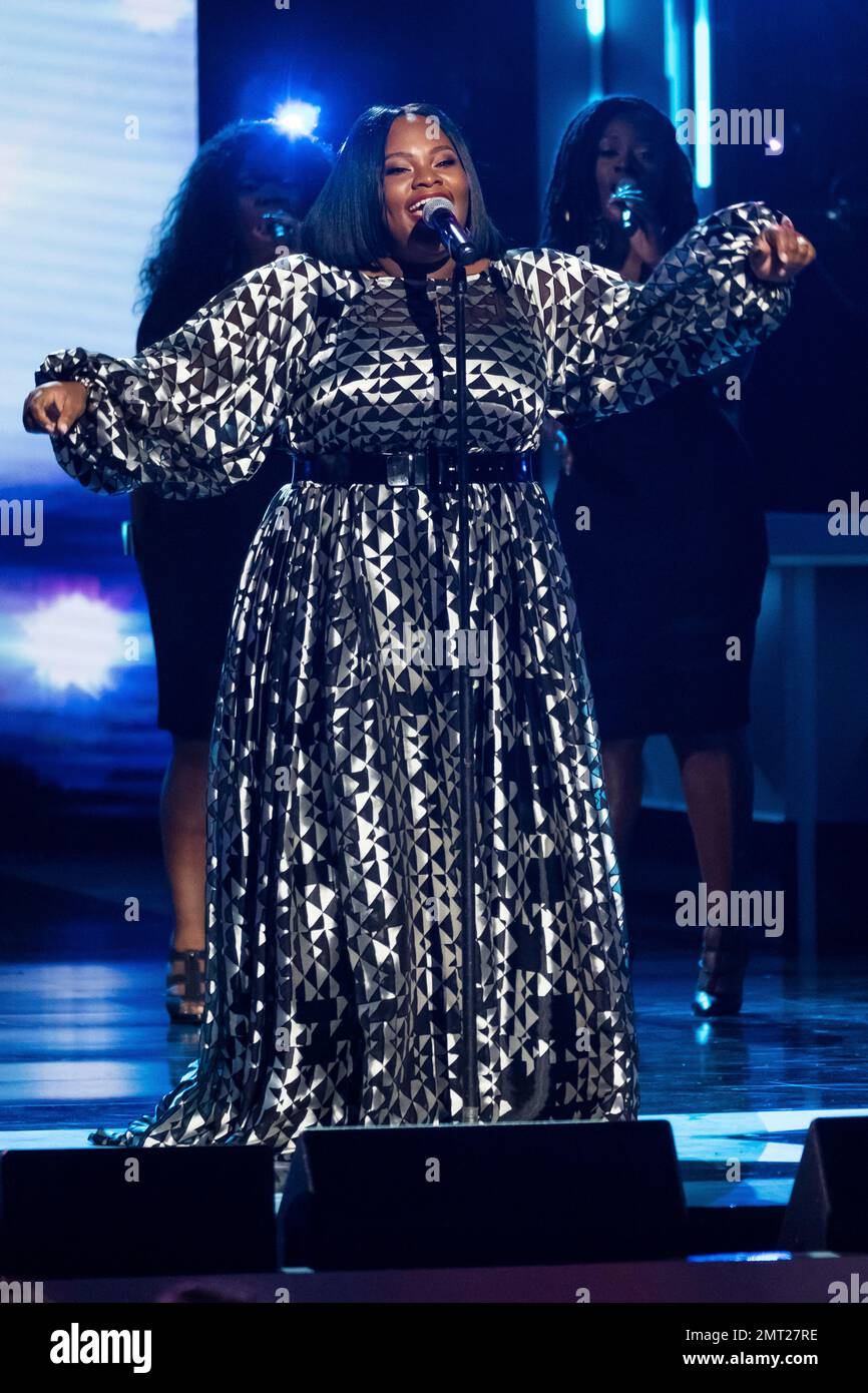 Tasha Cobbs Leonard performs at the Black Girls Rock! Awards at the New ...