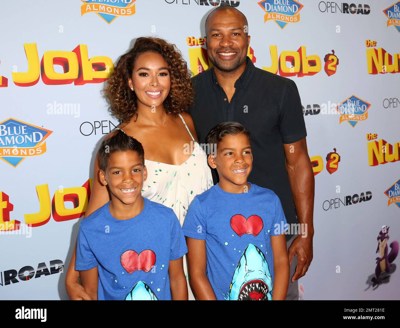 Gloria Govan, left, Derek Fisher and twins Isaiah and Carter Barnes ...