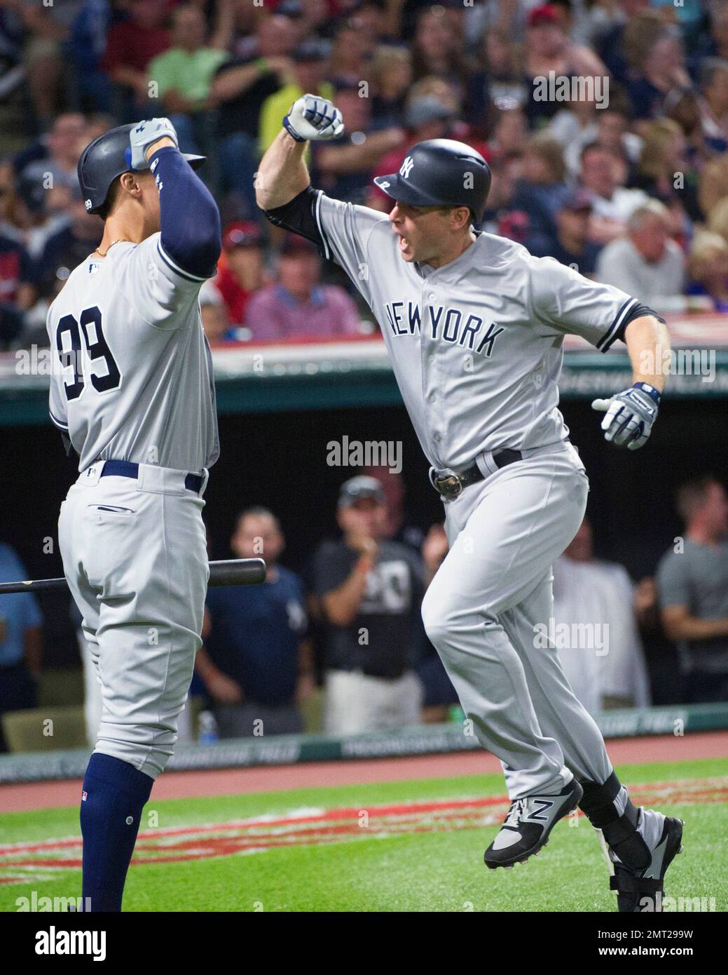 New York Yankees' Chase Headley celebrates after hitting a solo home ...