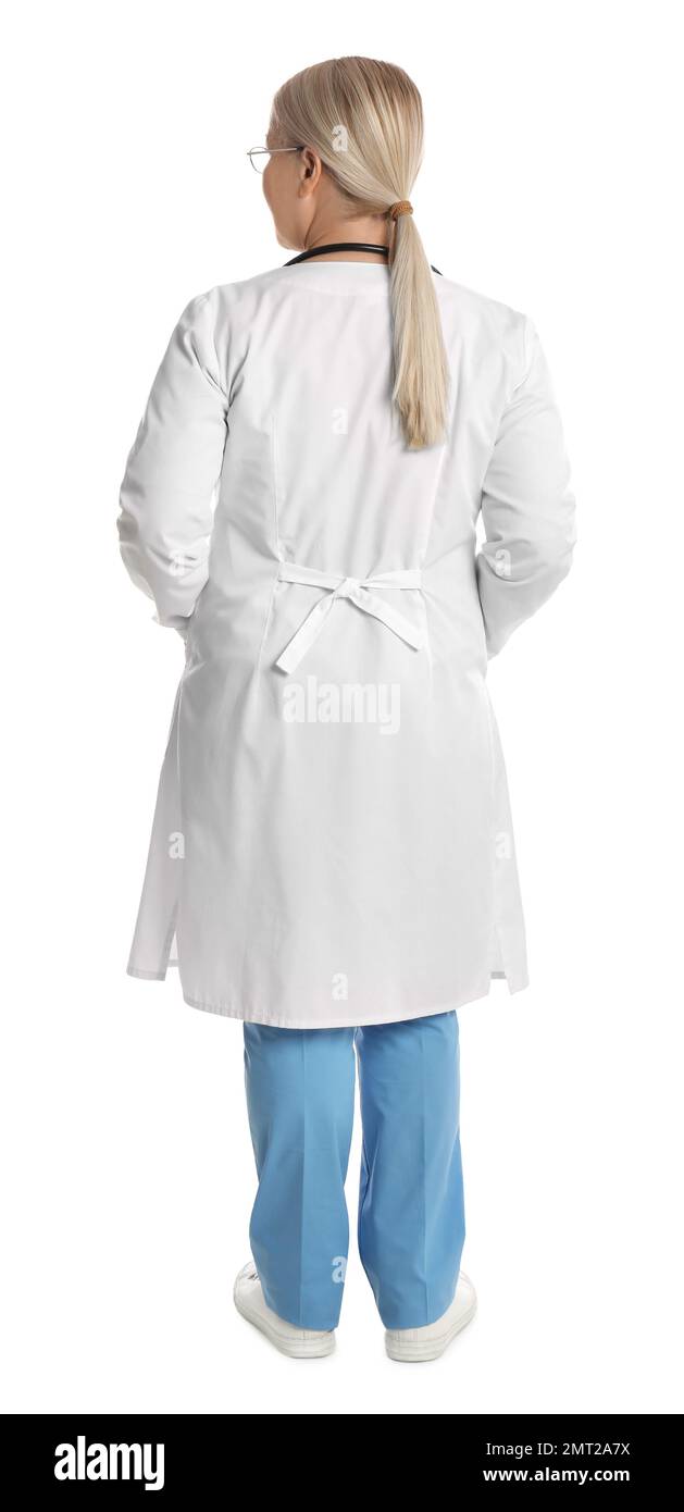 Woman doctor in uniform robe Cut Out Stock Images & Pictures - Alamy