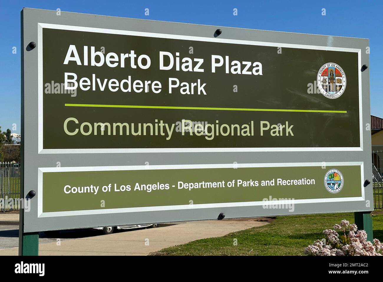 Los Angeles, United States. 31st Jan, 2023. An Alberto Diaz Playa sign ...