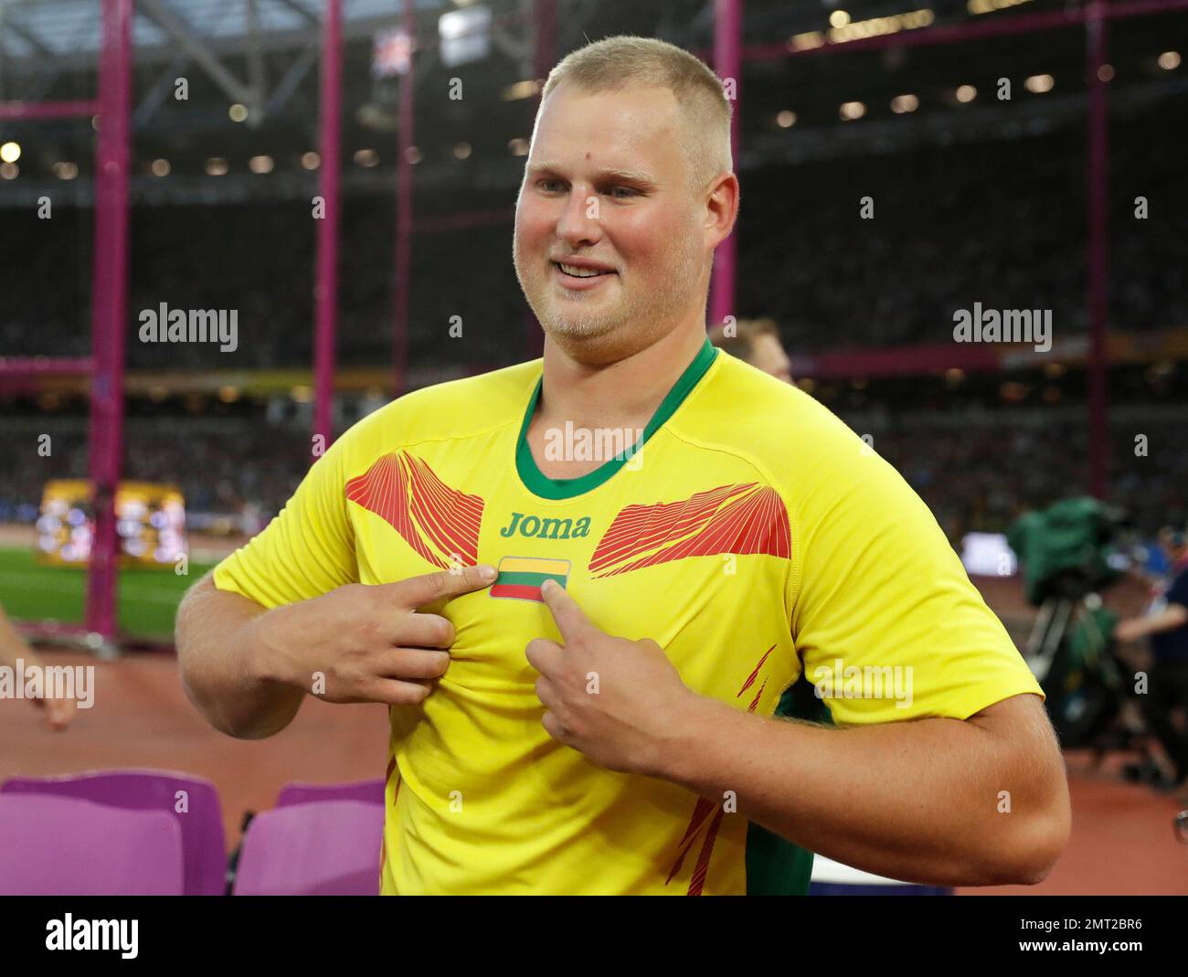 Lithuania's Andrius Gudzius celebrates after winning the gold medal in ...