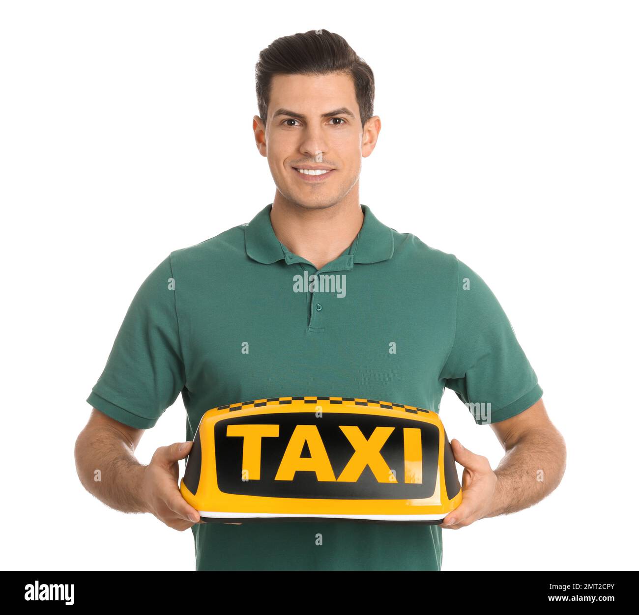 Man on taxi roof hi-res stock photography and images - Alamy