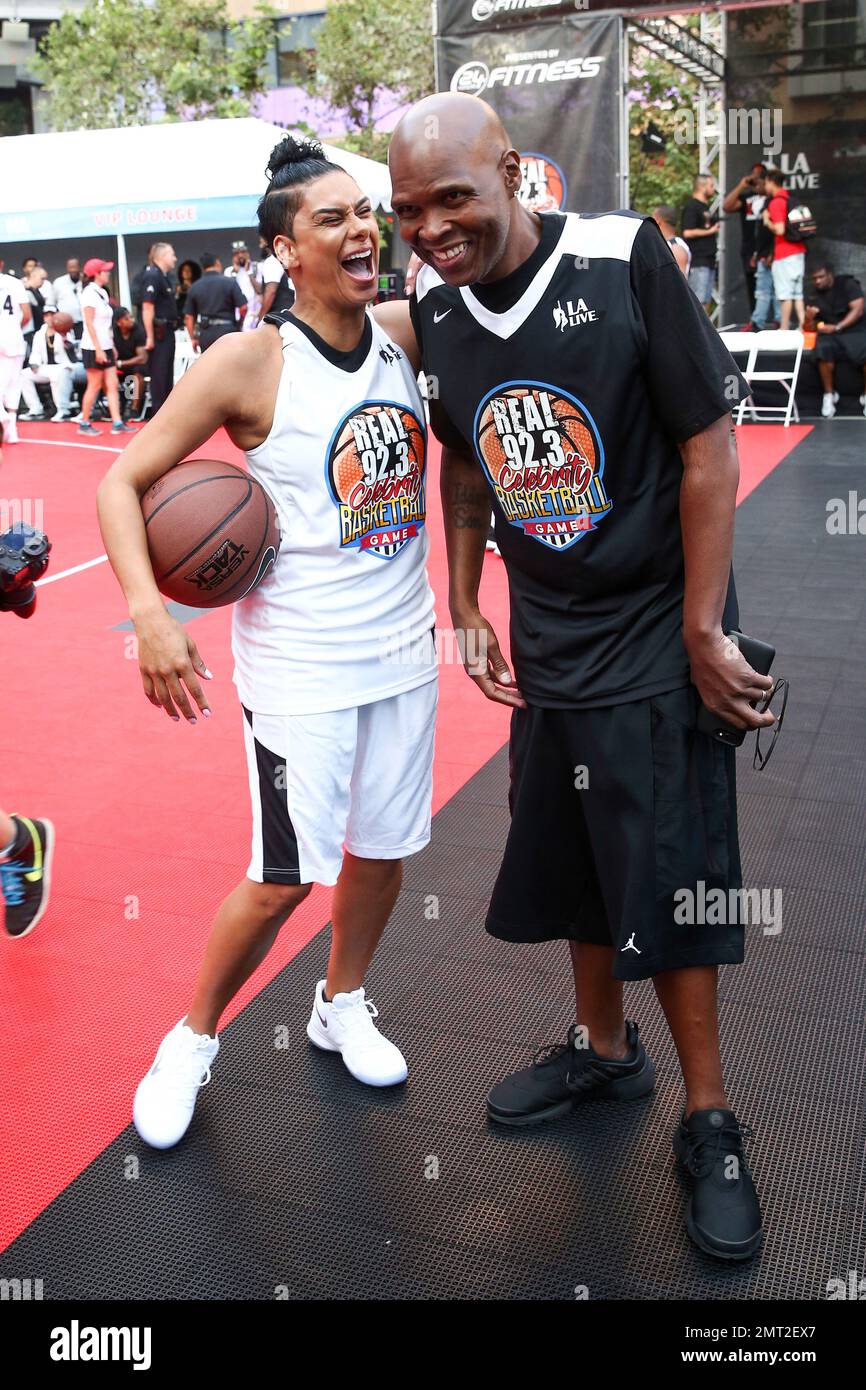 Laura Govan, left, and Big Boy attend the 2017 Nike Basketball 3ON3 ...