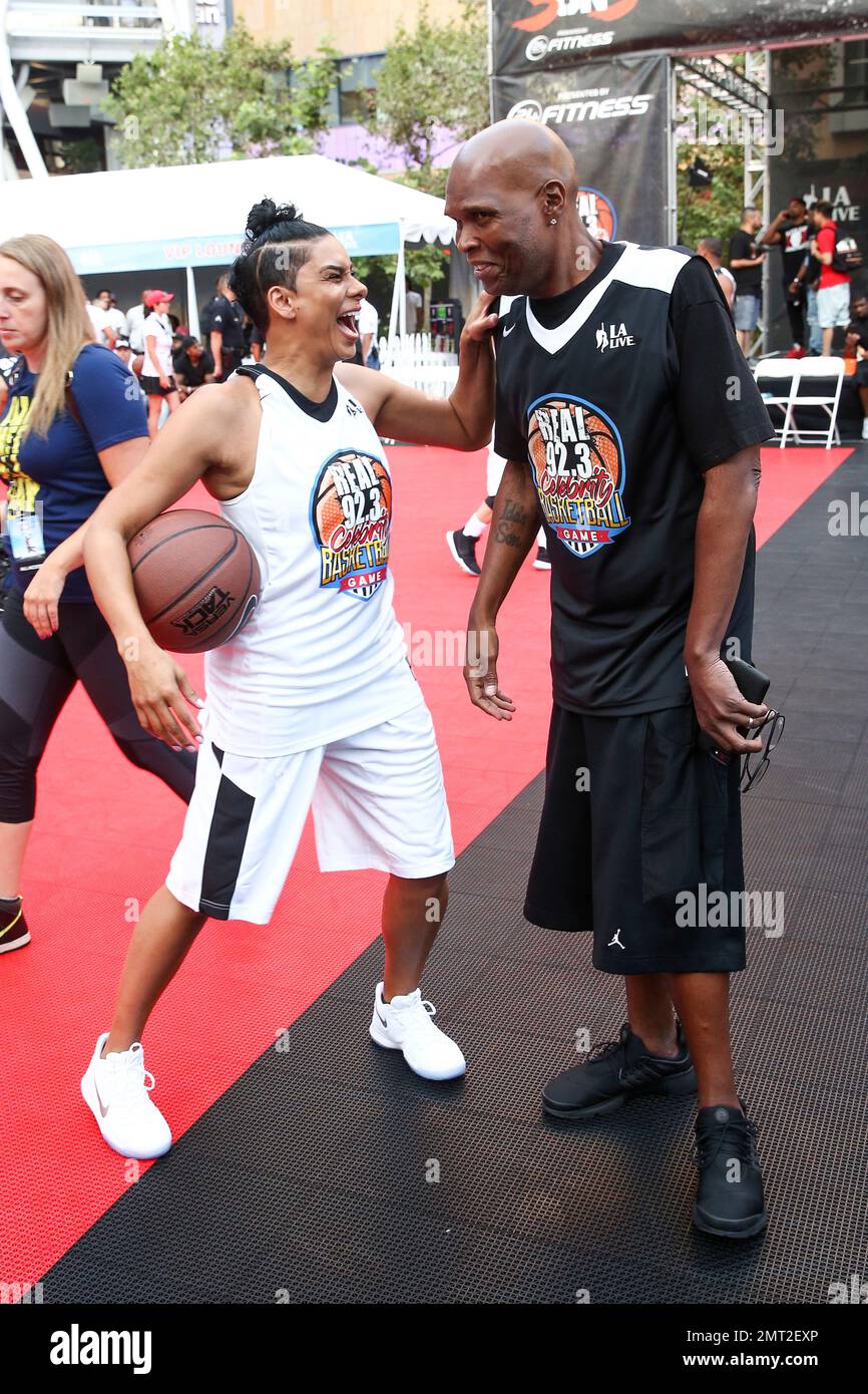 Laura Govan, left, and Big Boy attend the 2017 Nike Basketball 3ON3 ...