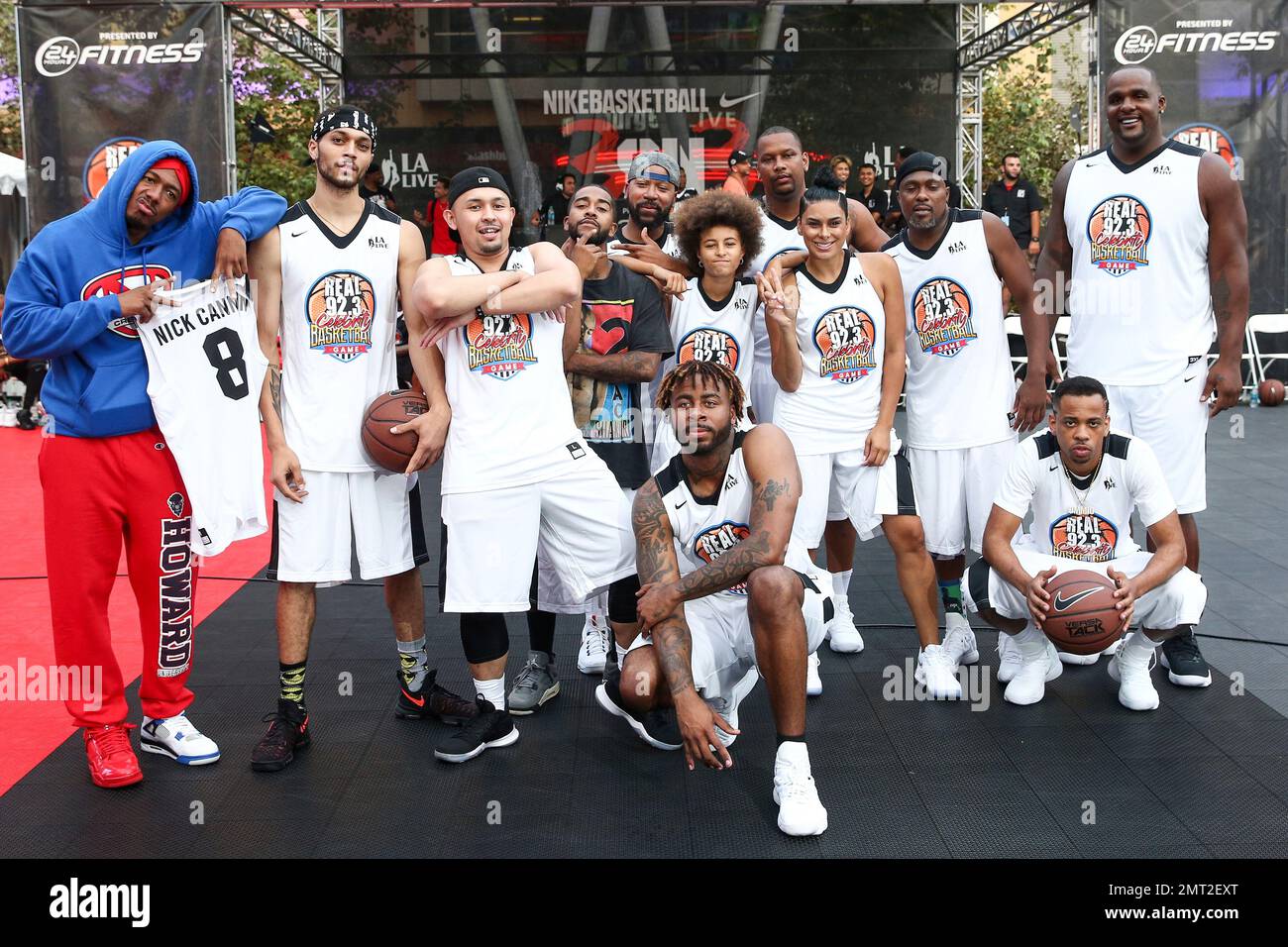 Nick Cannon, from left to right, Kalin White, P-LO, Omarion, Columbus Short, DJ Young 1, Sage ...