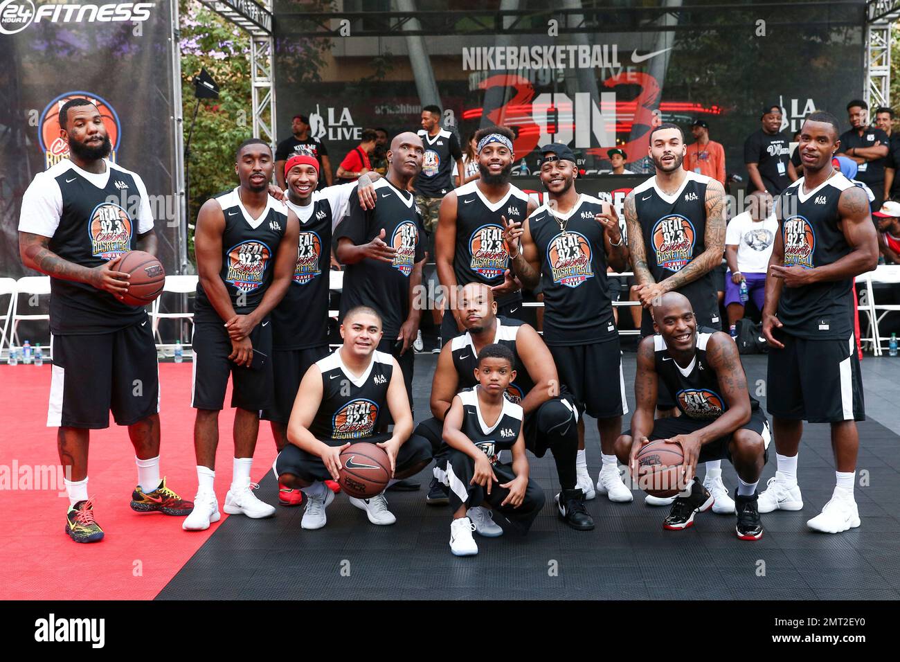 The Game, from left to right, Demetrius Shipp Jr., Tyga, Big Boy, Louie ...