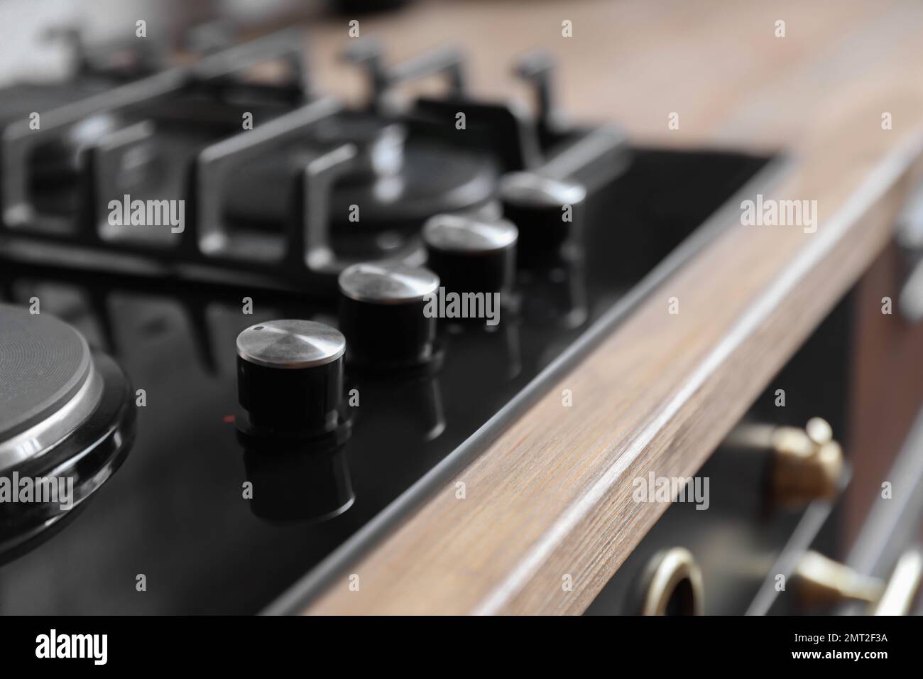 New modern stove, closeup view. Kitchen appliance Stock Photo - Alamy