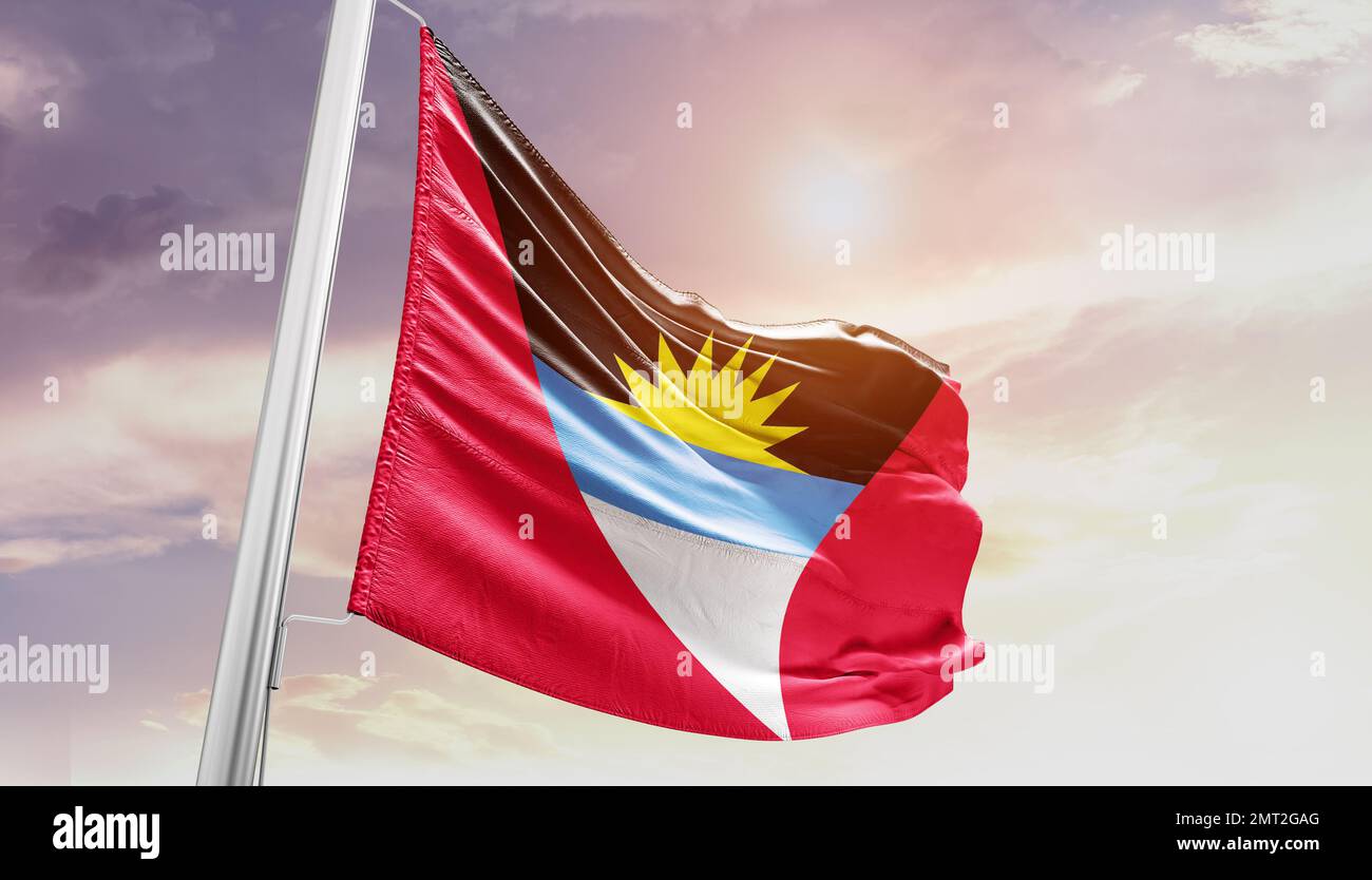 National flag of antigua waving hi-res stock photography and images - Alamy