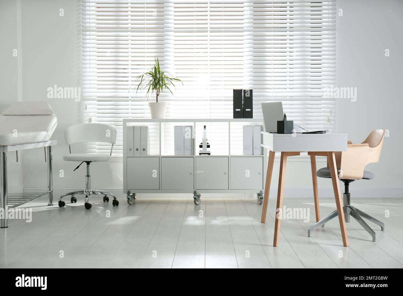Doctor's office interior with modern workplace in clinic Stock Photo ...