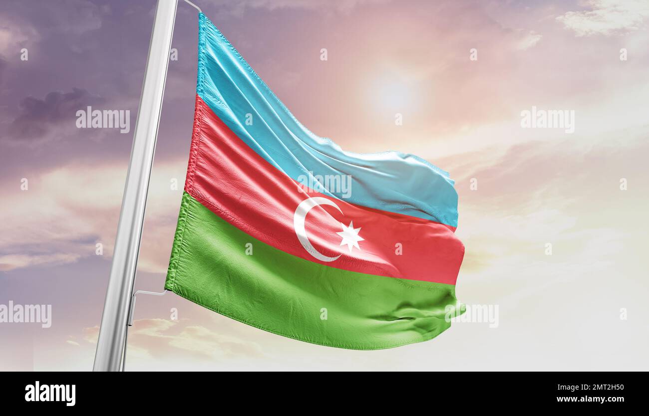 Azerbaijan fabric flag hi-res stock photography and images - Alamy