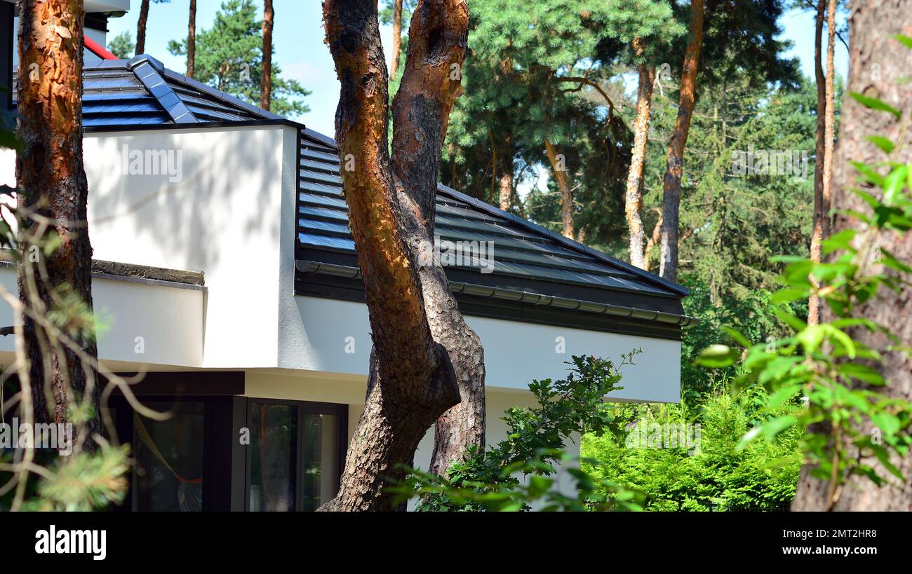 New single family house in a new development area. Residential home ...