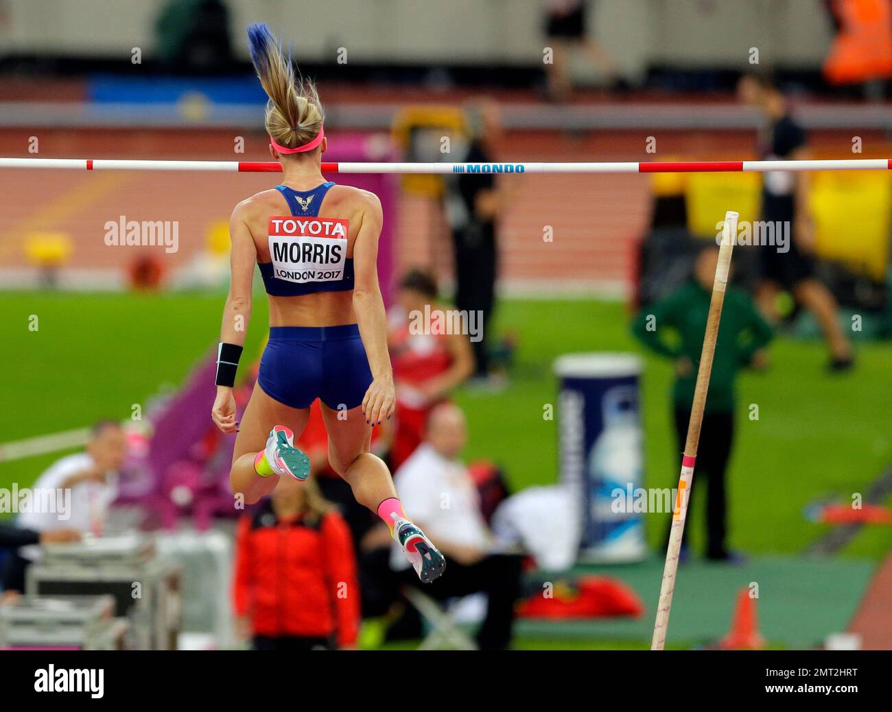 United States' Sandi Morris competes in the women's pole vault ...