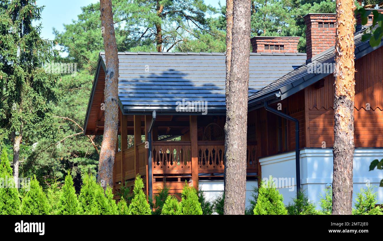 New single family house in a new development area. Residential home ...