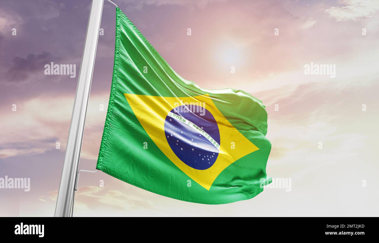 Brazil flag pole hi-res stock photography and images - Alamy