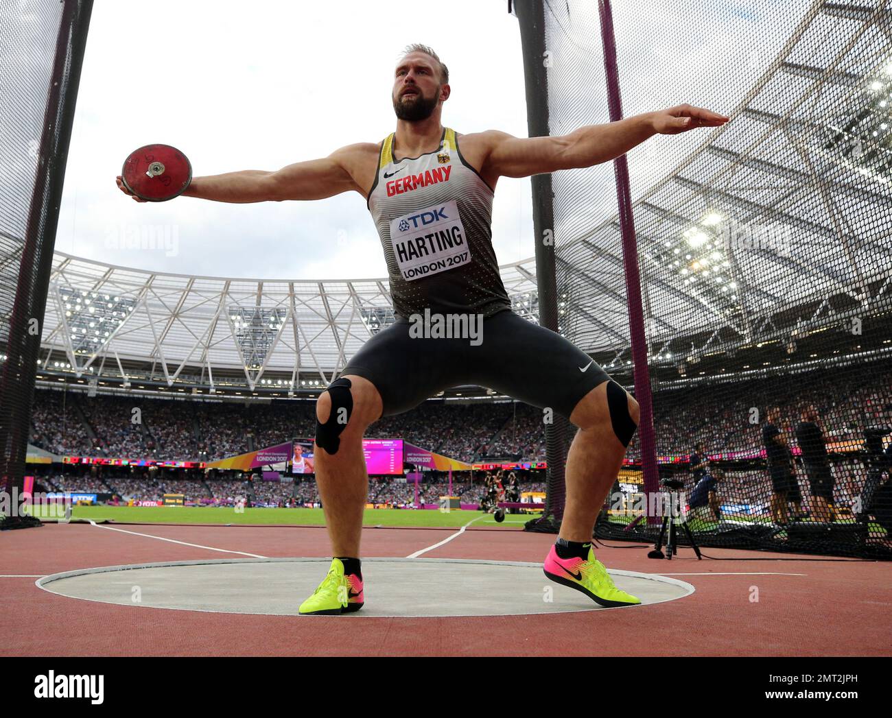 Germany's Robert Harting competes in the men's discus qualification ...
