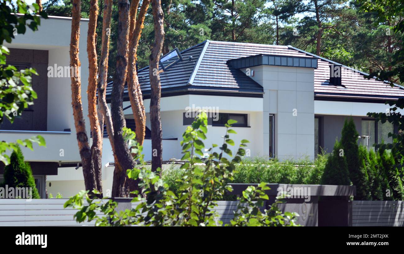 New single family house in a new development area. Residential home ...