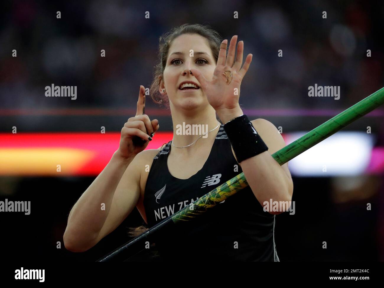 New Zealand's Eliza McCartney before the women's pole vault ...