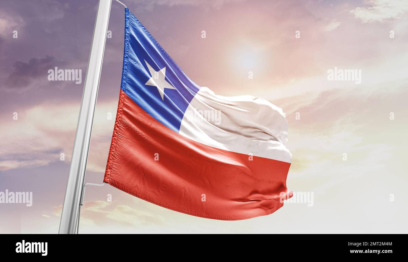 Flag chile pole hi-res stock photography and images - Alamy