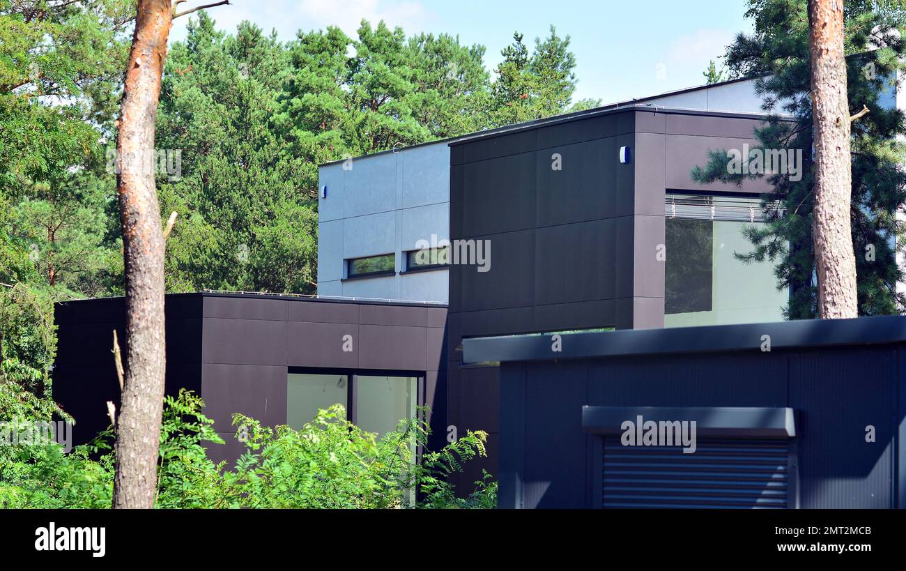 New single family house in a new development area. Residential home ...