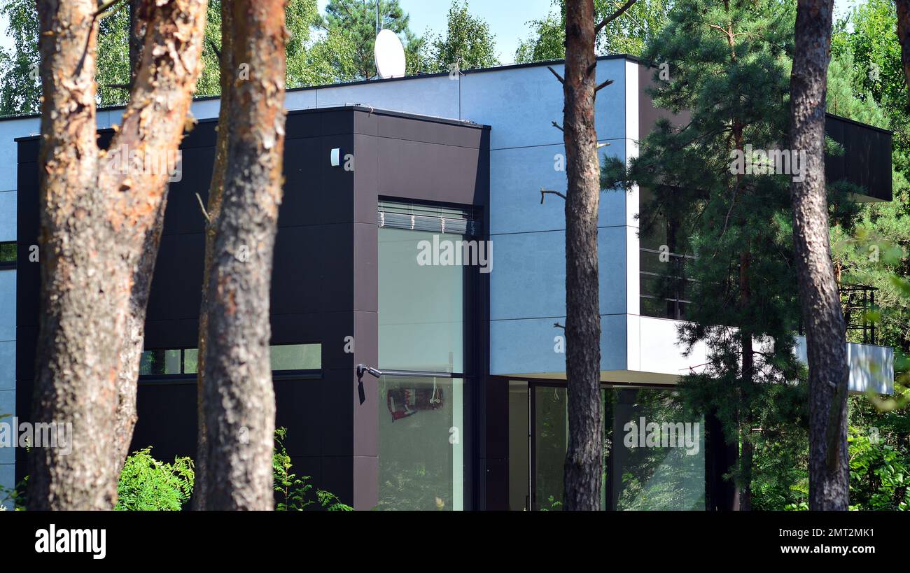 New single family house in a new development area. Residential home ...