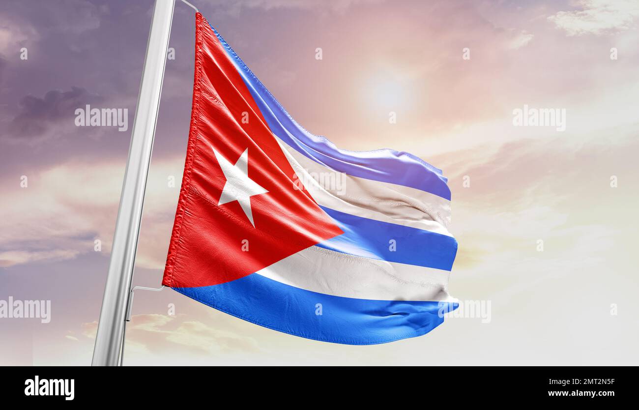 Cuba flag waving hi-res stock photography and images - Alamy