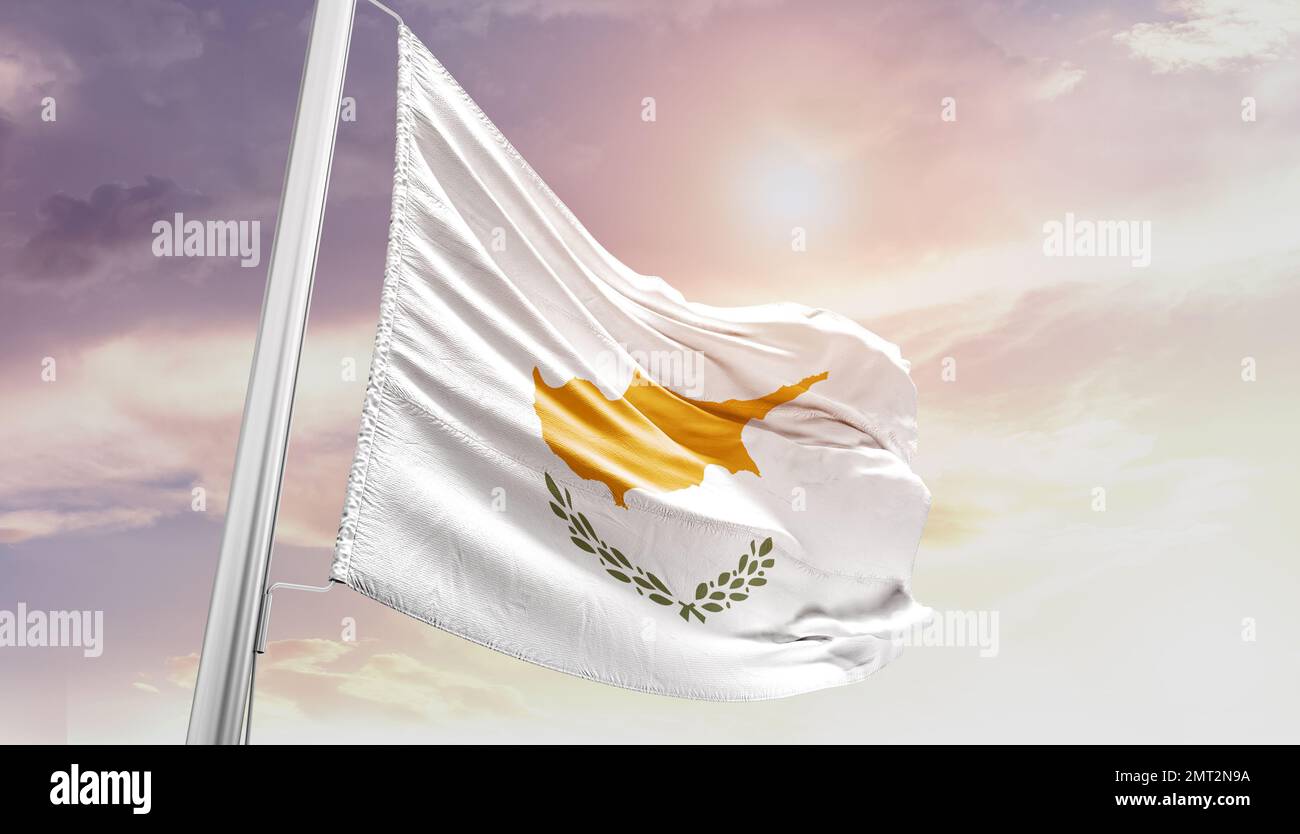 National flag of cyprus waving hi-res stock photography and images - Alamy