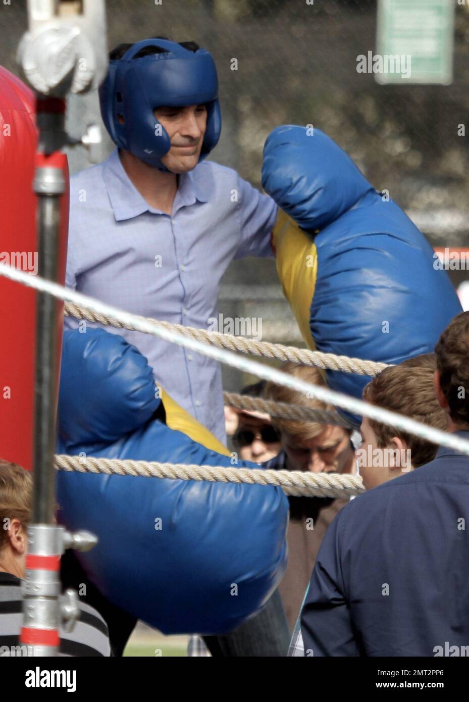 Actor Ty Burrell on the location set of "Modern Family." The actors ...